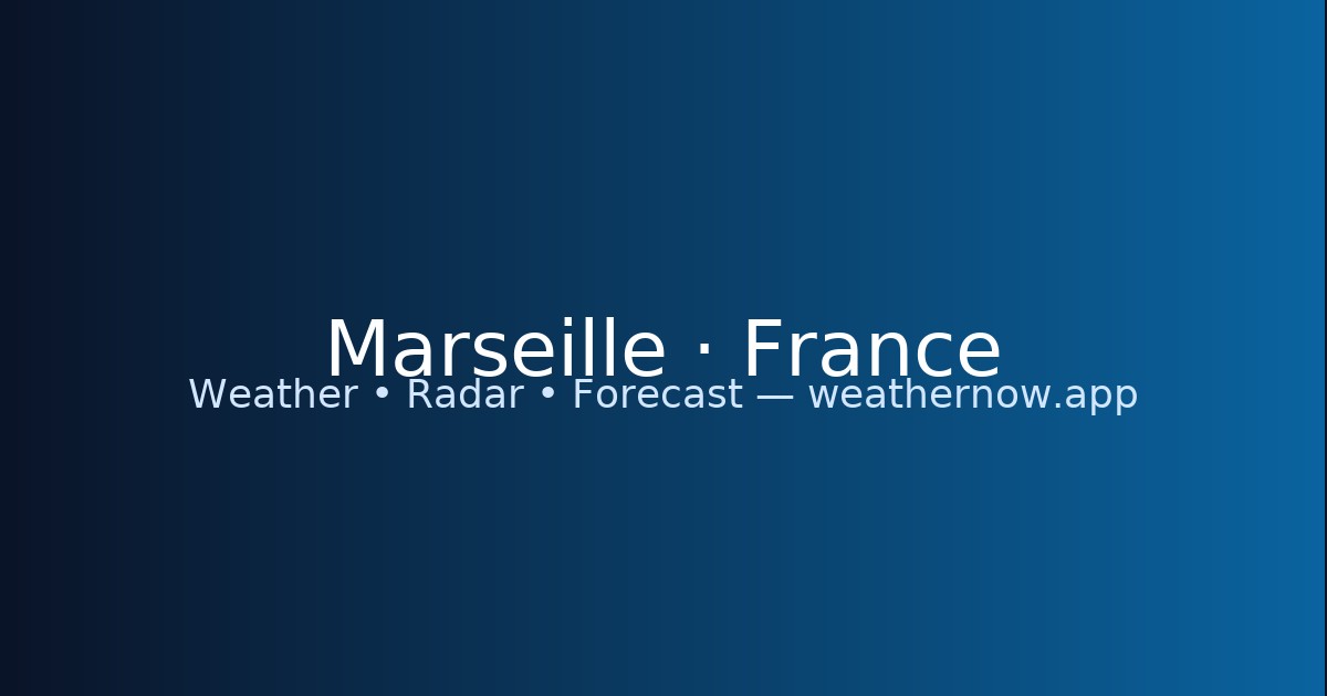 Marseille Météo — Radar & Forecast | Weather Now