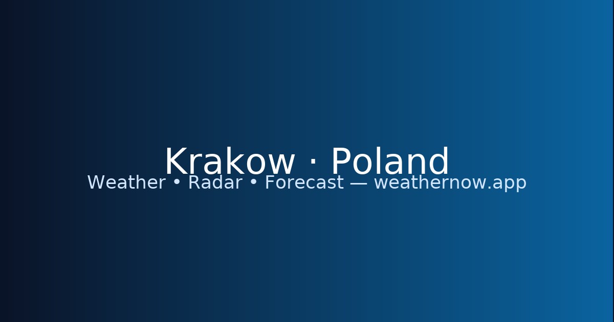 Kraków Pogoda — Radar & Forecast | Weather Now