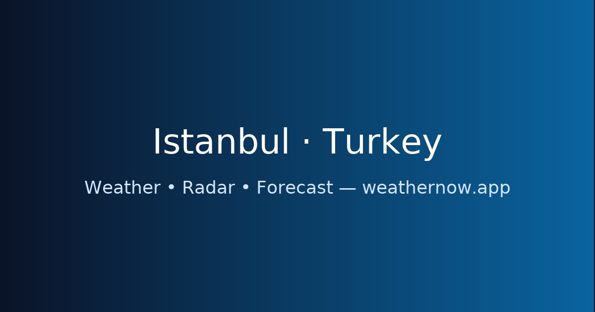 Istanbul Weather — Radar & Forecast | Weather Now
