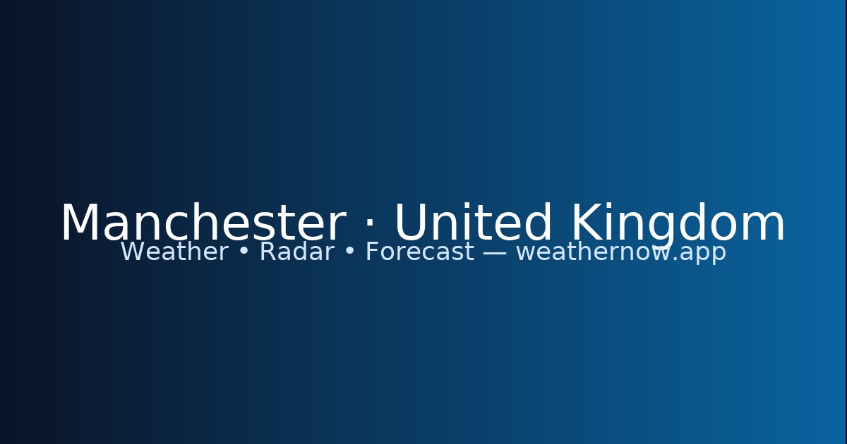 Manchester Weather — Radar & Forecast | Weather Now